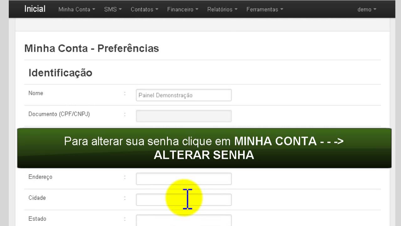 Alterando a Senha e Verificando as Preferências - YouTube