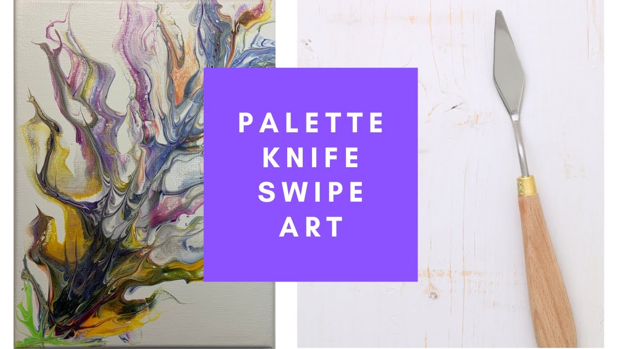Palette knife swipe technique | Acrylic pouring art on canvas - YouTube