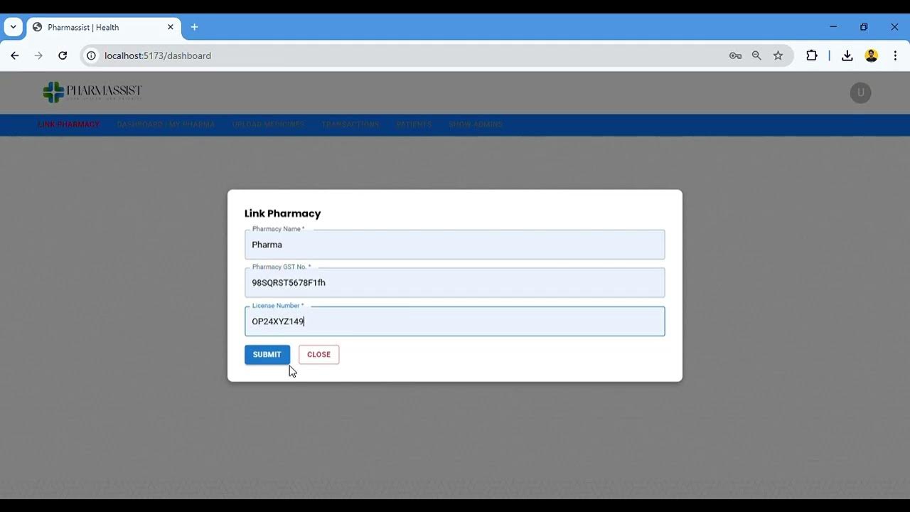 Pharmassist Web based Application | React + SpringBoot + MySQL - YouTube