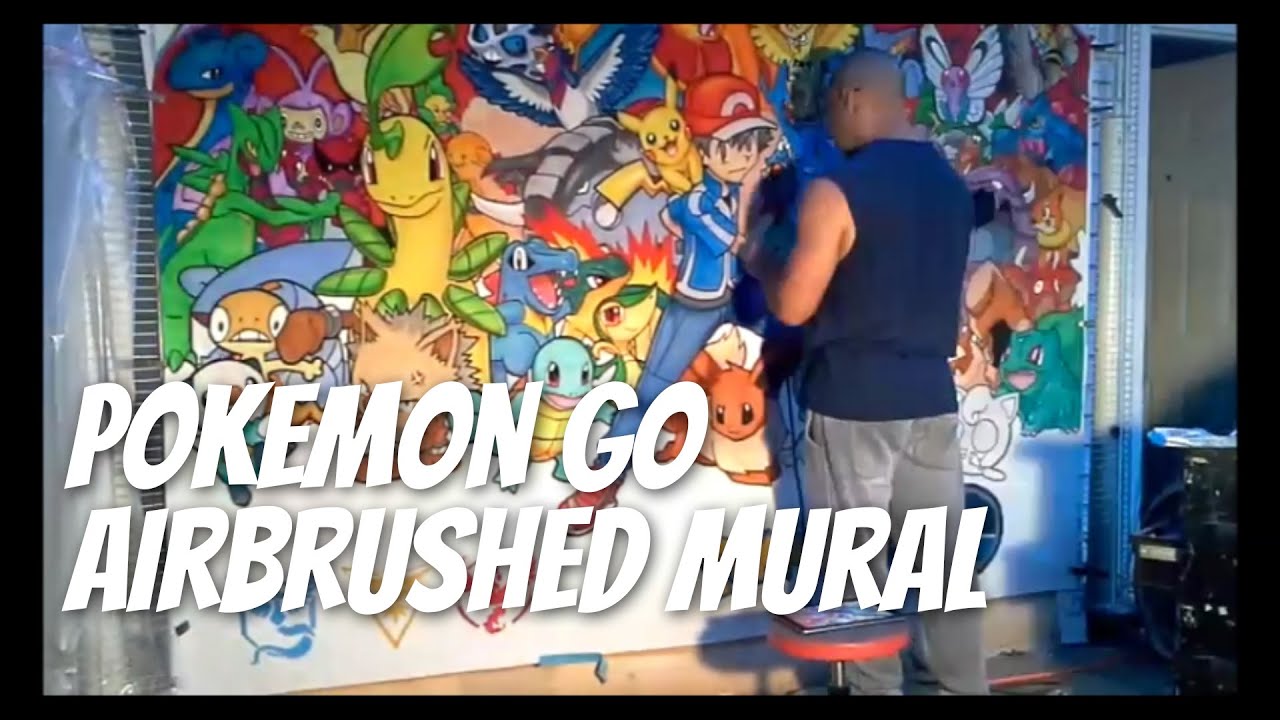 Airbrushed Pokemon Go Mural - YouTube