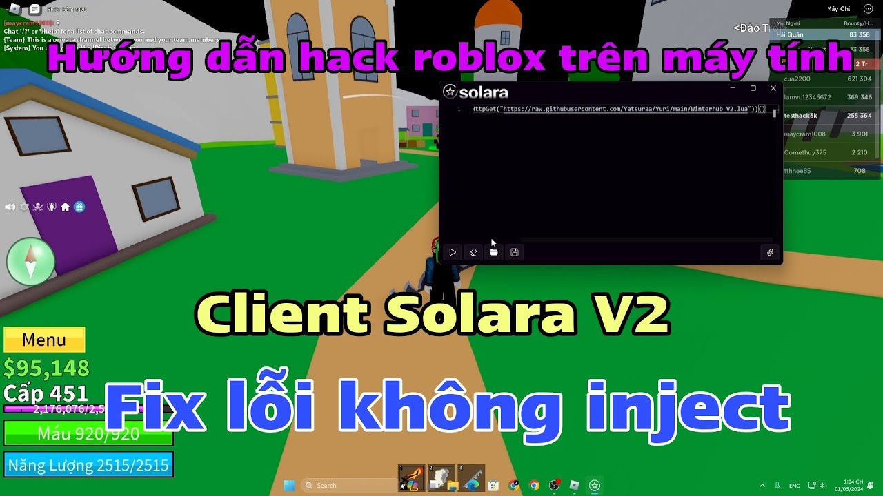 Cập Nhật Client SOLARA Trên Roblox Máy Tính ,Hướng Dẫn Hack Blox Fruits ...