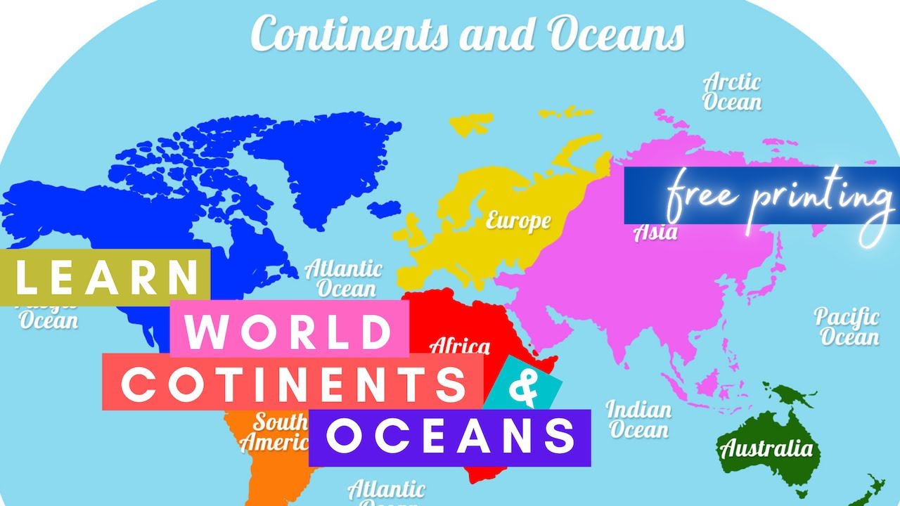 Learn world continents and oceans game - preschoolers activity - Free ...