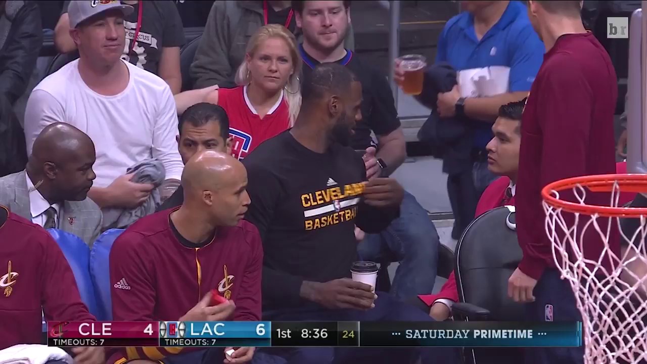 LeBron Isn't Playing So Why Not Drink Some Some Coffee On The Bench ...