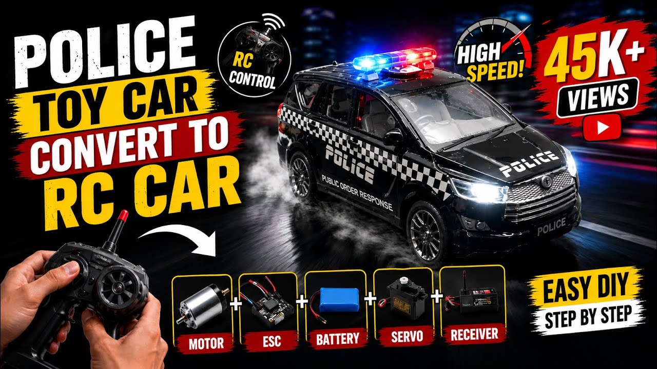 TOYOTA INNOVA CRYSTA TOY POLICE CAR CONVERT TO RC CAR #innovacrysta # ...