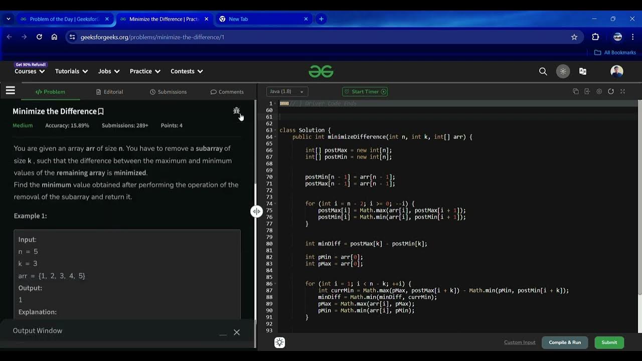 Today GFG POTD (Minimize the Differences)Solution - JAVA , C++ , PYTHON 16/04/24 #gfg #youtube ...