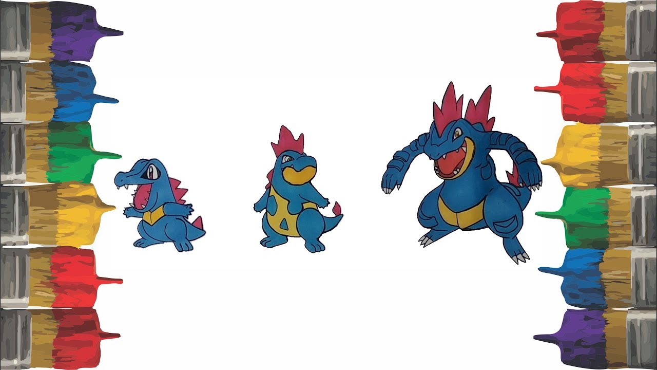 Pokemon Coloring Pages for Kids and Children; draw, pintar - Totodile ...