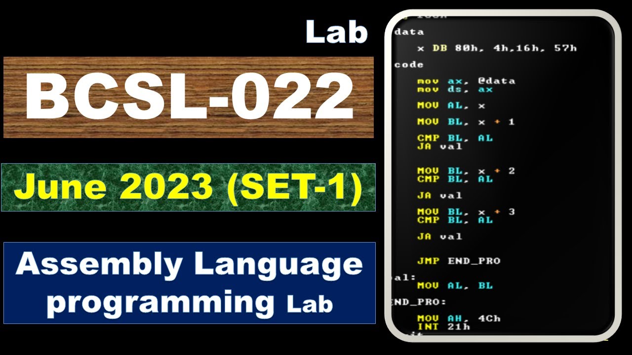 BCSL022: Lab | bcsl22 | bcsl022 | assembly program |8086 program mcs12 ...