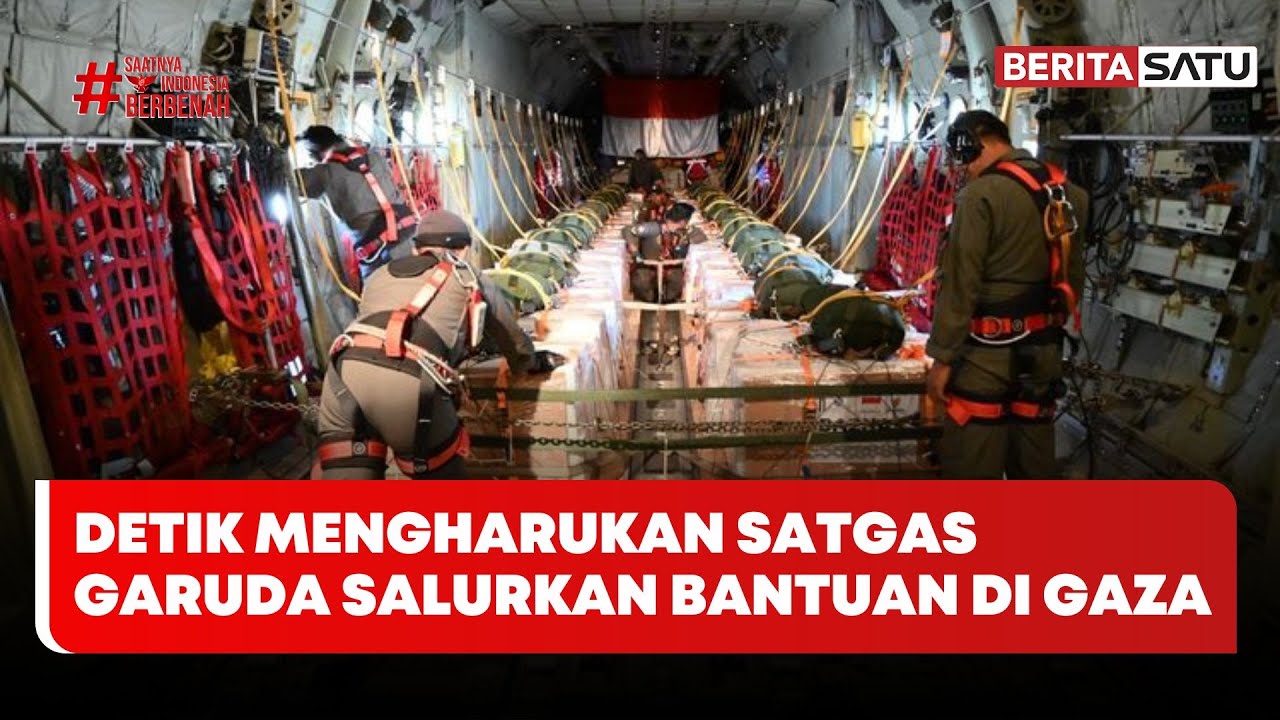Momen Satgas Garuda Salurkan Bantuan Kemanusiaan di Gaza #Beritasatu ...