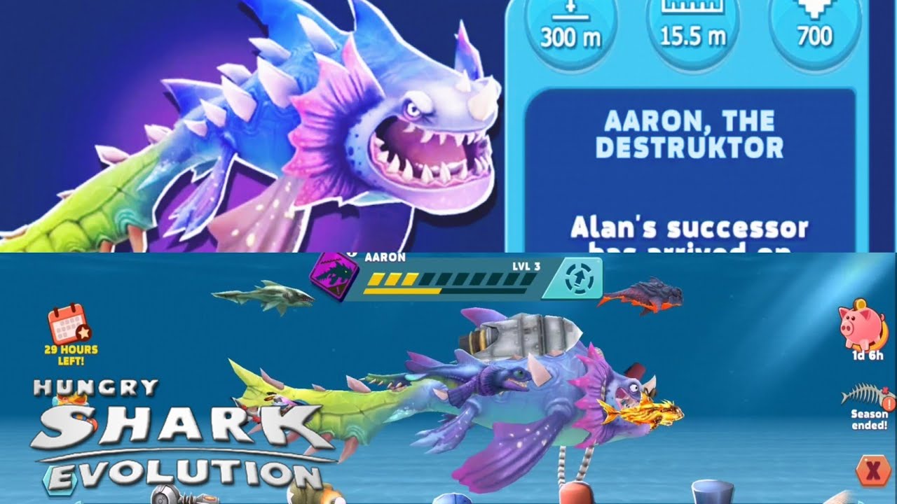 AARON THE DESTRUKTOR! - Hungry Shark Evolution - YouTube