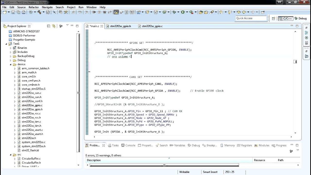 Eclipse STM32F GPIO Configuration - YouTube