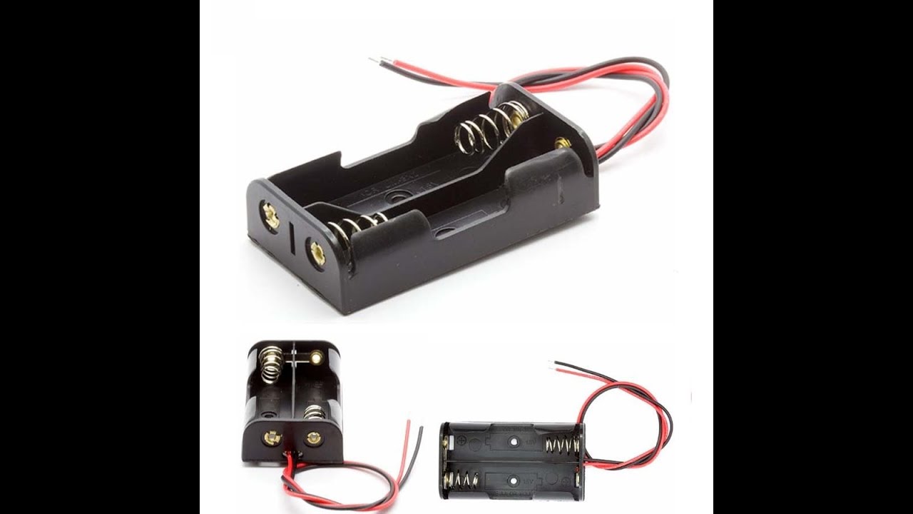 Battery cell Holder - 2xAAA Square case housing - YouTube