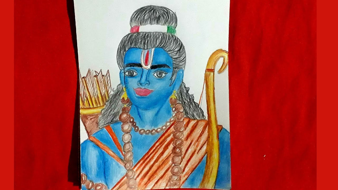 shree Ram ji ki panting ko colour kaise kare.|| How to colour of shree ...