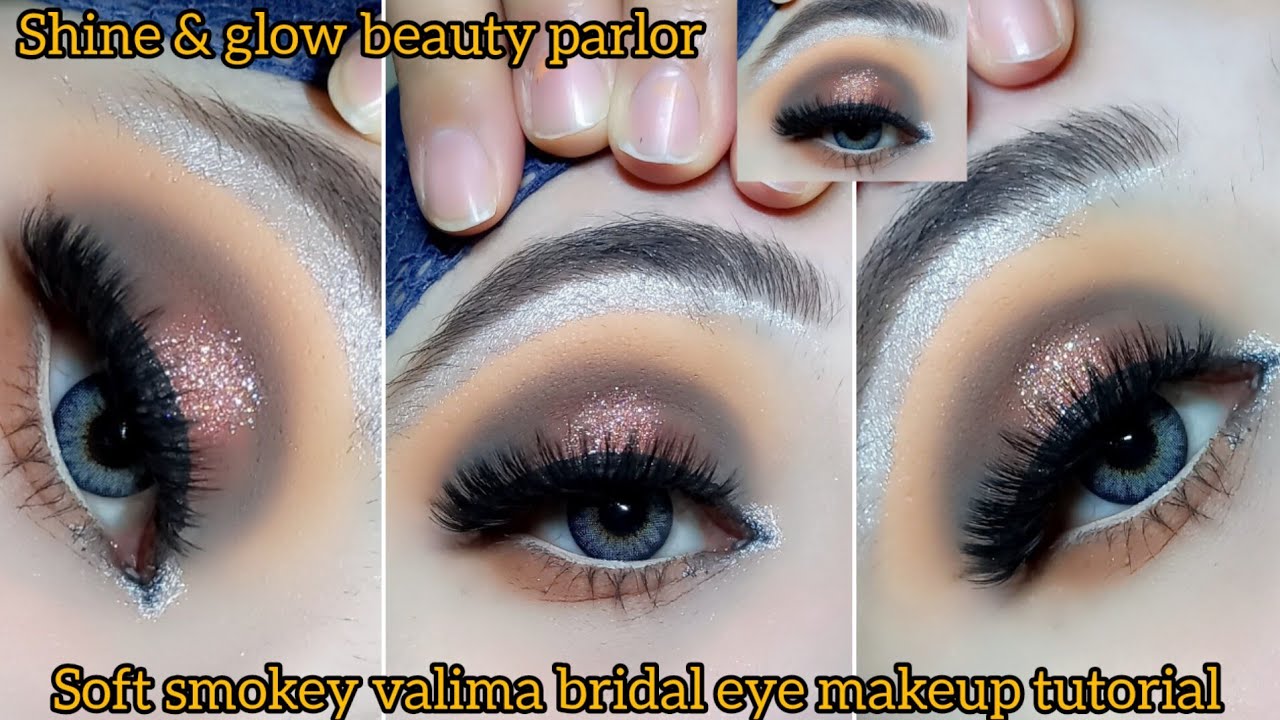 soft smokey eye makeup tutorial step by step | easy eyes makeup tutorial valima look | shine ...