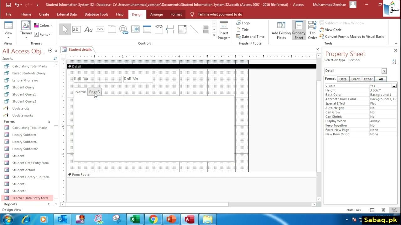More on using form control in MS Access, Computer Science Lecture | Sabaq.pk - YouTube