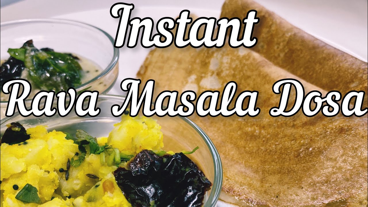 Instant Rava Masala dosa with potato bhaji and coconut chuteny| Crispy ...