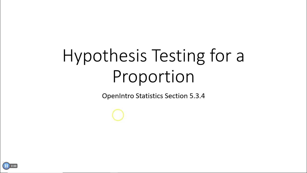Sec 5.3 - Intro to Hypothesis Testing (proportions) - YouTube