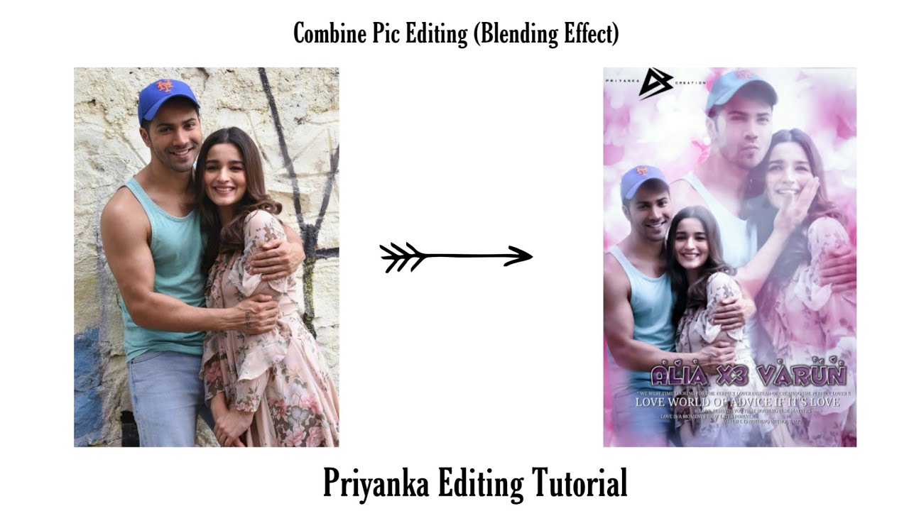 Couple Blended Editing Tutorial | Picsart | Pixellab | Lightroom | - YouTube