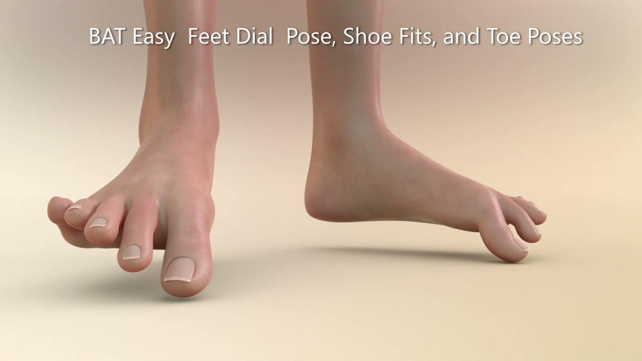 DAZ Studio BAT Easy Feet Dial Pose, Shoe Fits, and Toe Poses - YouTube