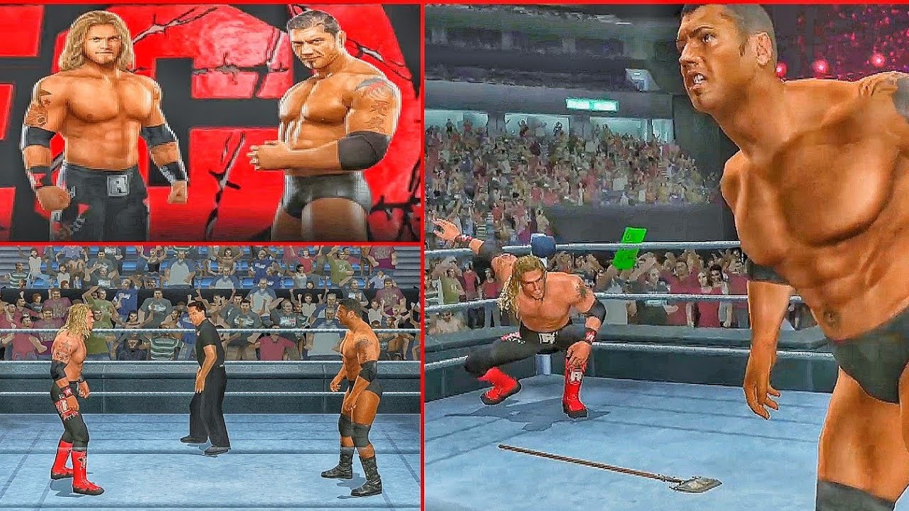 WWE SmackDown vs Raw 2008 Edge Vs Batista World heavyweight title match ...