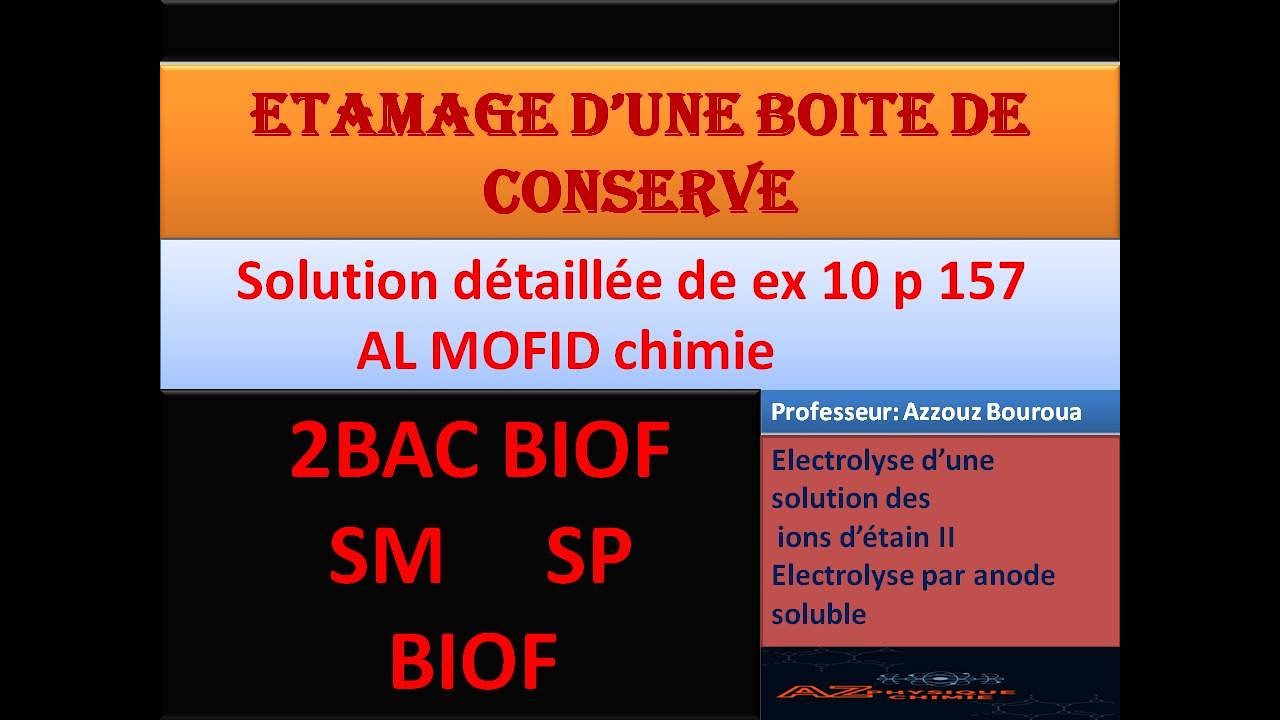 Transformation forcée Exercice avec solution: Étamage d'une boite de ...