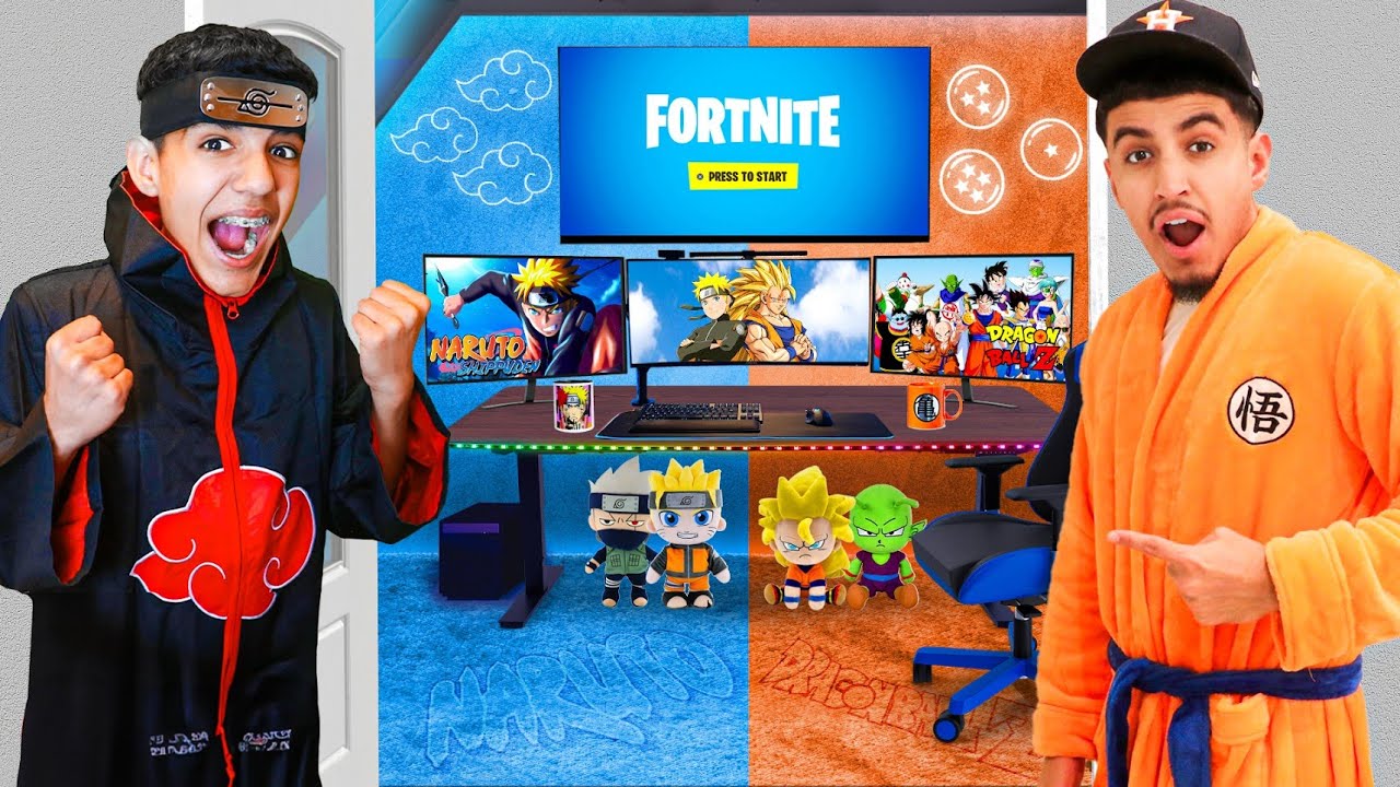 Who Can Build The Best ANIME Gaming Setup! (Naruto vs Dragon Ball ...