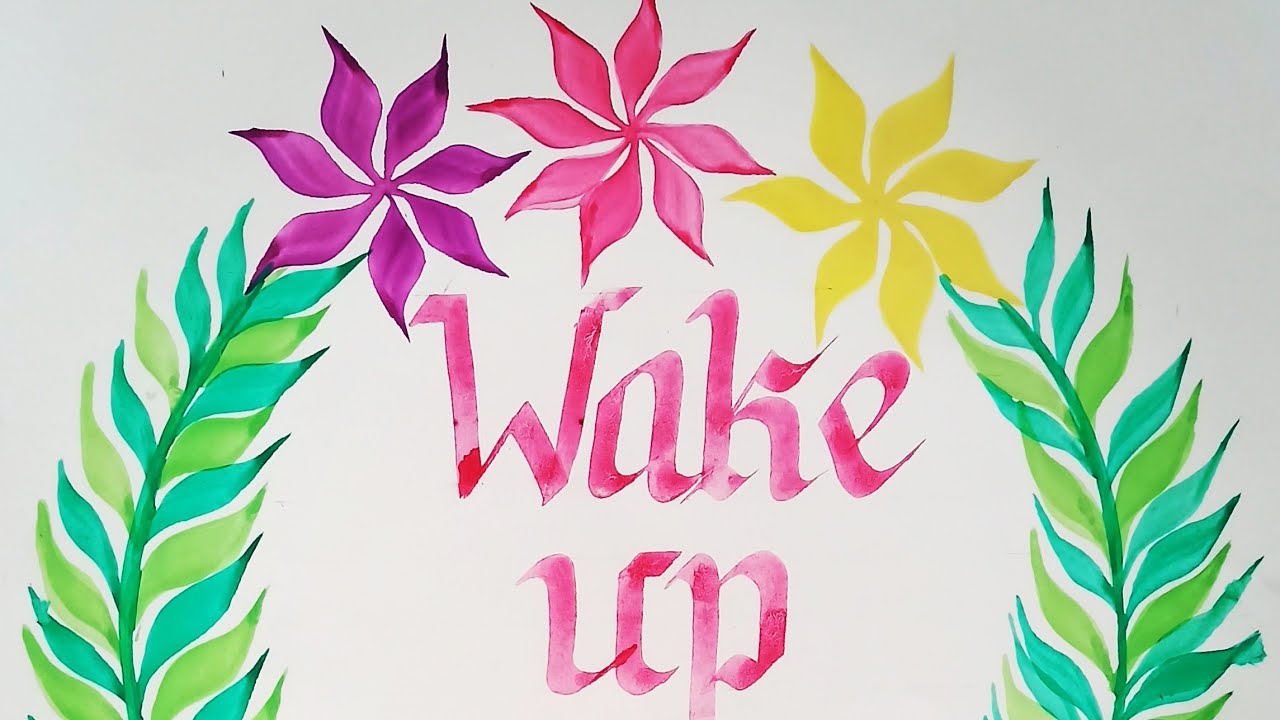 How to write Wake up happy in Calligraphy | Calligraphy - YouTube
