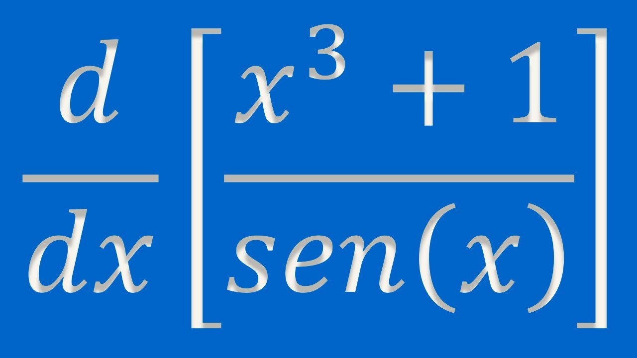 Como calcular derivada de quociente? - YouTube
