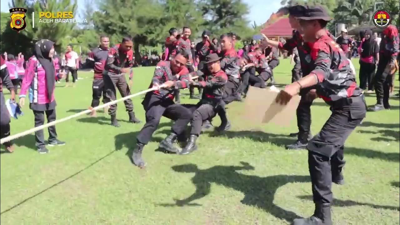 LOMBA TARIK TAMBANG DALAM RANGKA HARI BHAYANGKARA KE - 78 POLRES ACEH BARAT DAYA - YouTube