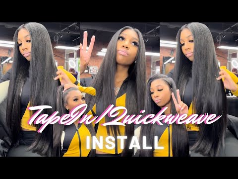 HOW TO: HALF TAPE-IN HALF QUICKWEAVE INSTALL DIY - YouTube