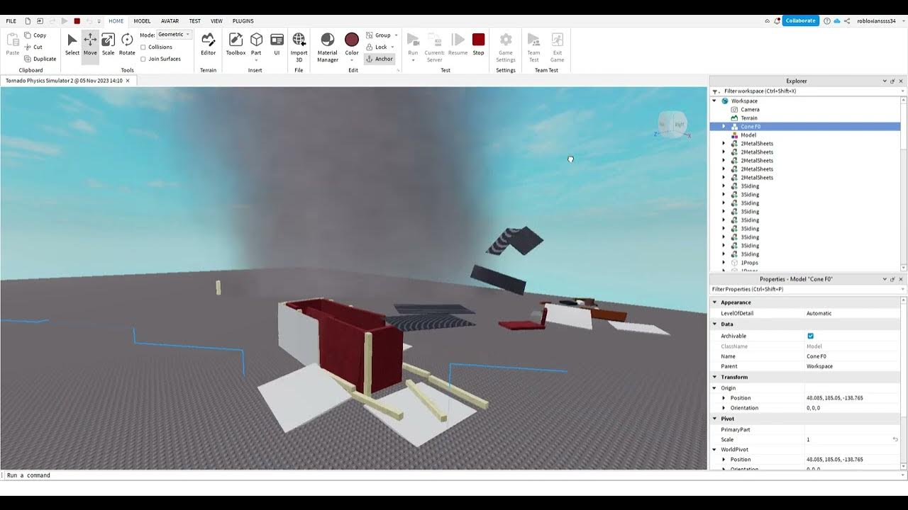 Tornado Physics Simulator 2 very early destruction sneak peak - YouTube