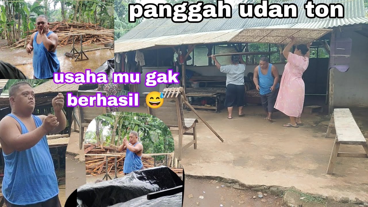 Toni berusaha menghentikan hujan tidak berhasil apalah daya hujanya ...