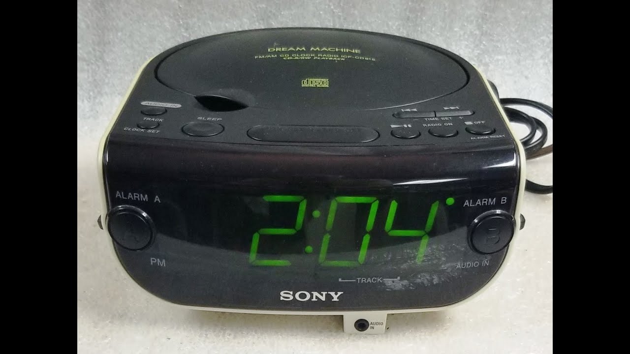 Sony ICF CD814 Am Fm Stereo CD Clock Radio With Dual Alarm - YouTube
