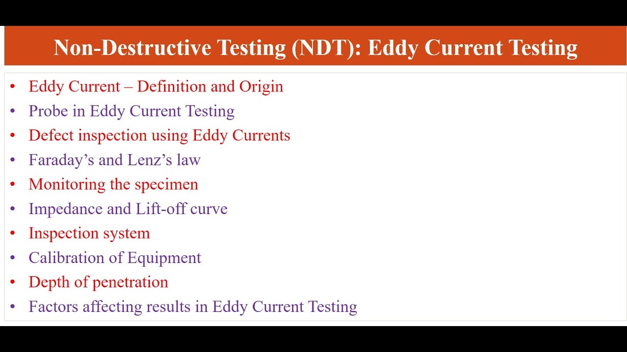 Non Destructive Testing Ndt Eddy Current Testing Principle Defect Detection And Result