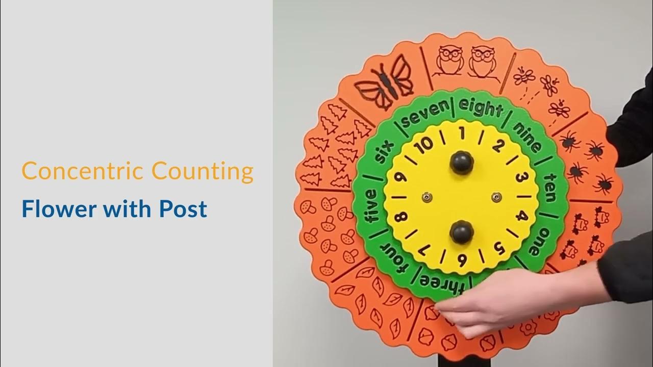 Concentric Counting Flower with Post - YouTube