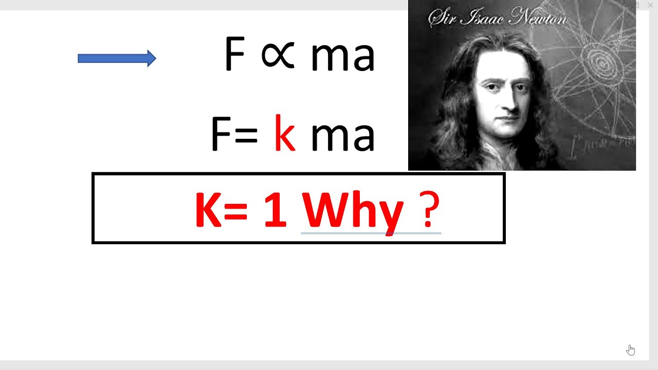 Newton's second law motion and value of k - YouTube