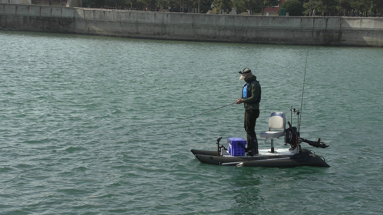 AQUOS Fishme270 Inflatable Pontoon Boat On the Water - YouTube