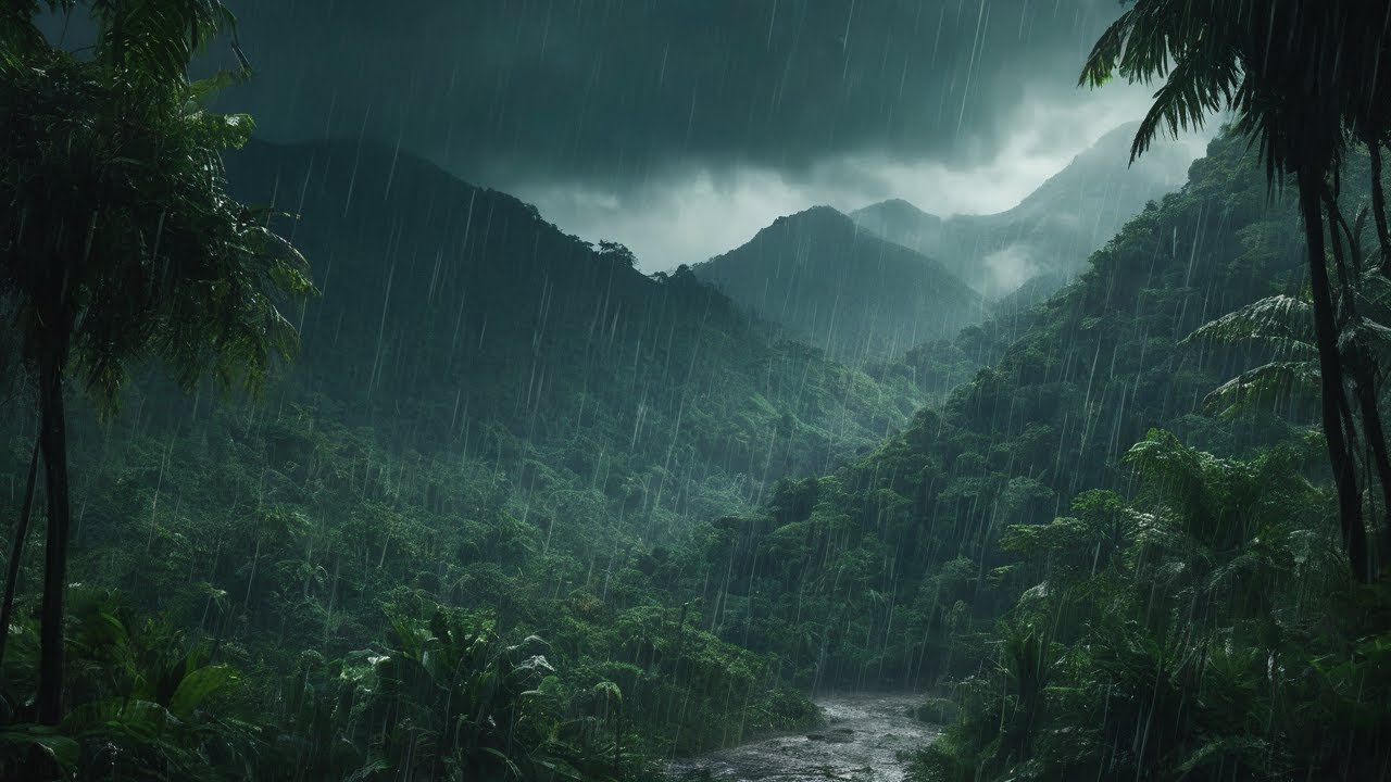 The sound of rain falling outside was very loud. | Rain Sounds for ...