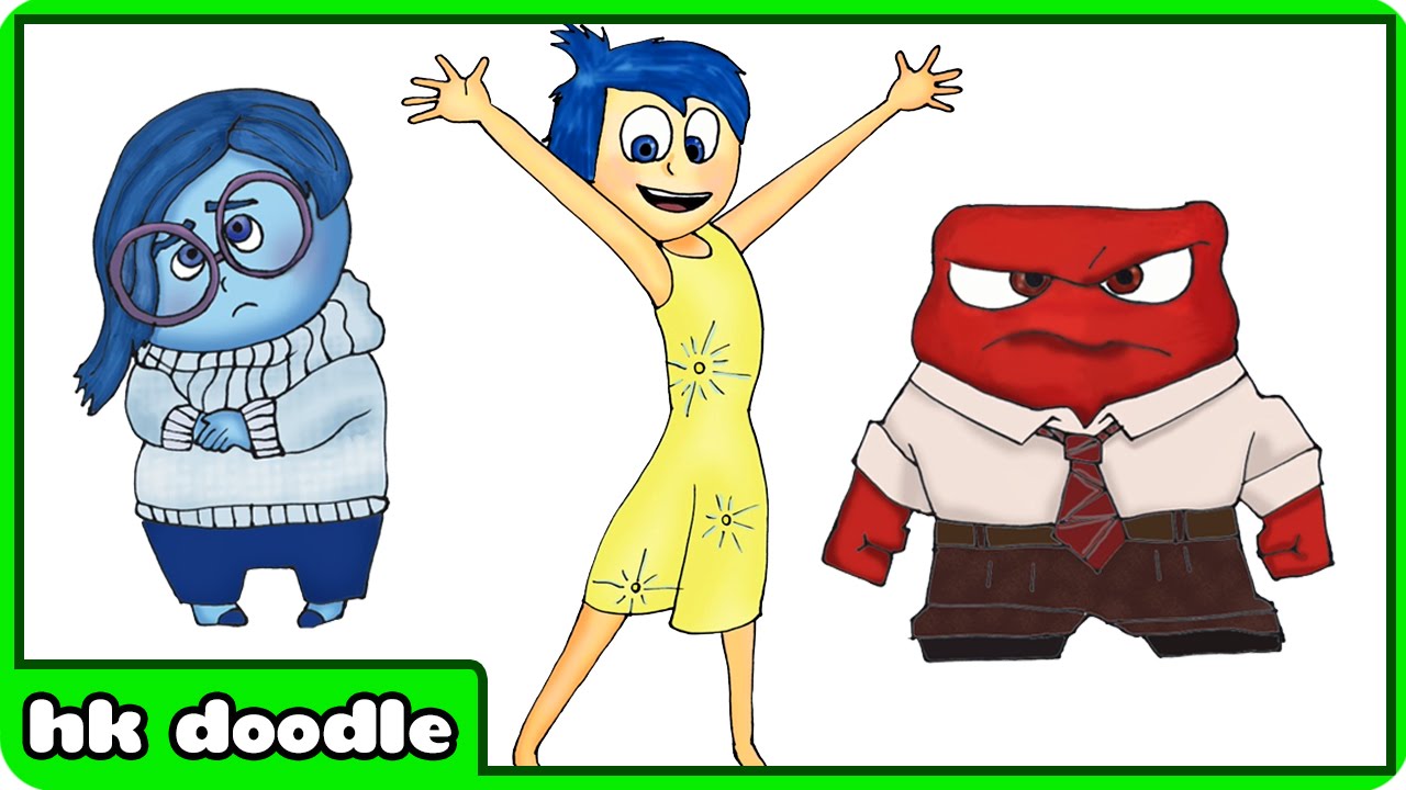 How To Draw Inside Out Joy Anger Sadness | Learn Expressions with ...