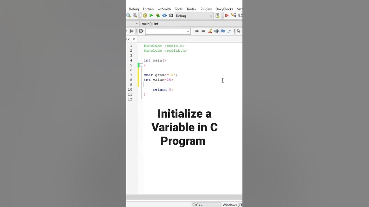Initialize a variable in C Program - YouTube