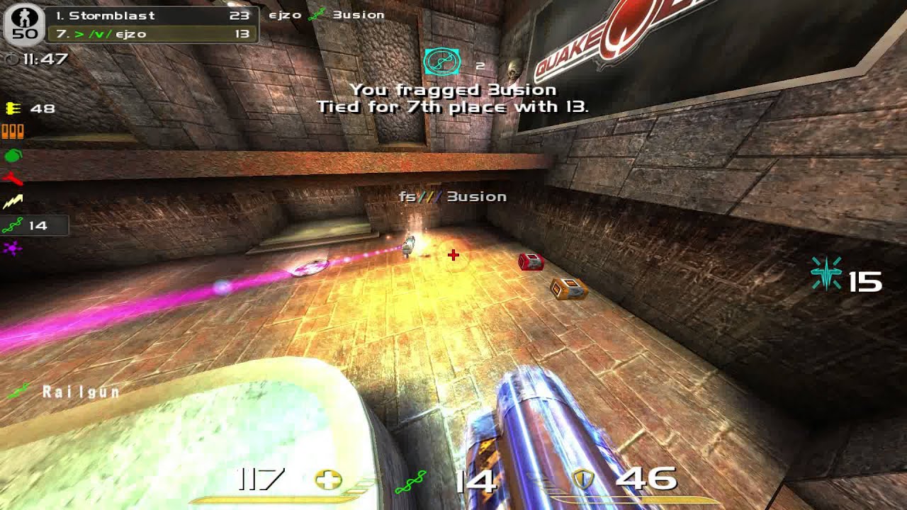 Quake Live excellent Rail Gun kills - YouTube