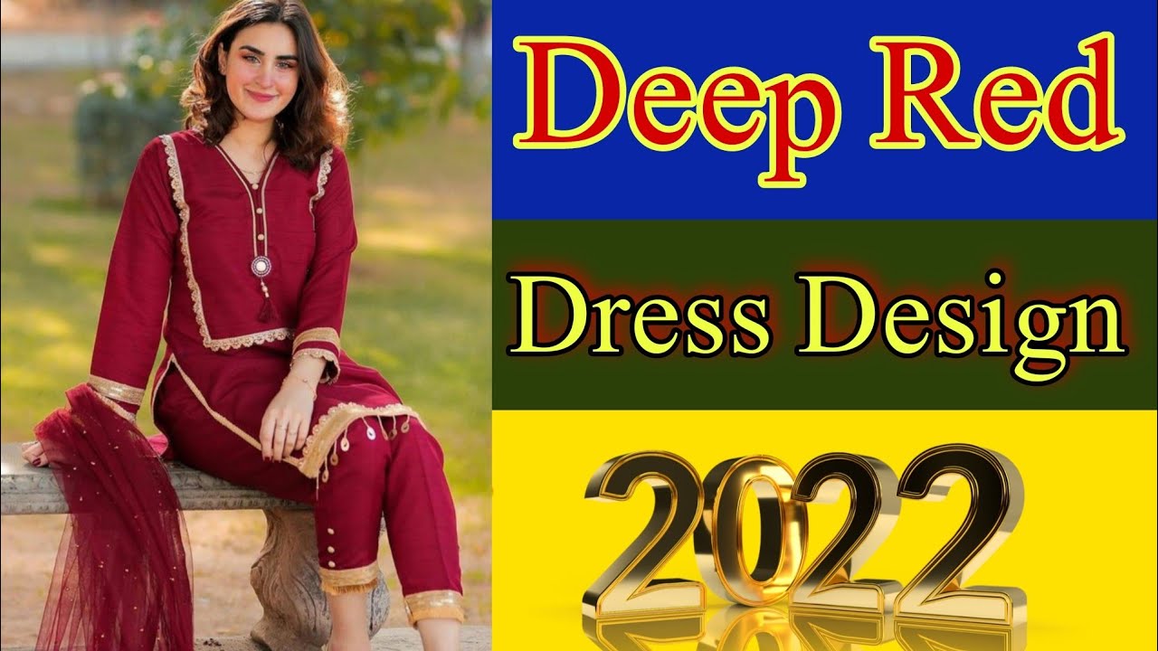 Deep Red Dresses ideas for girls 2022 || New and Latest Red colour semi ...