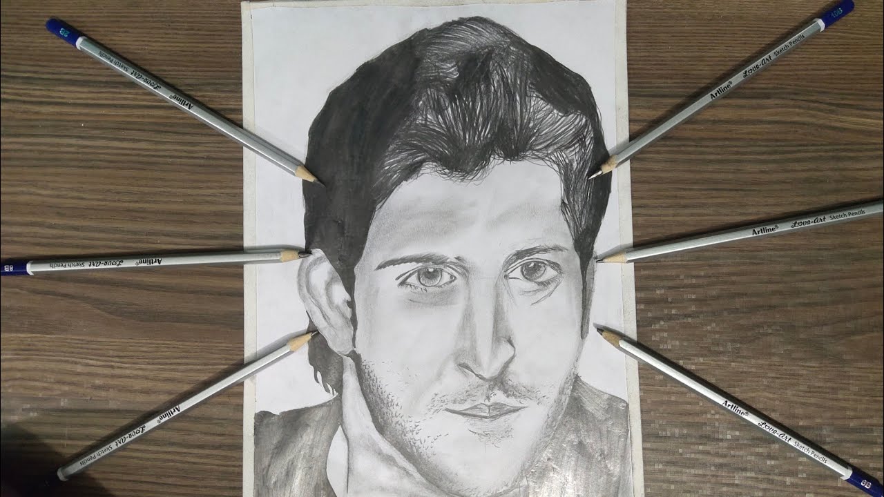 How to draw Hrithik Roshan step by step with charcoal pencil - YouTube