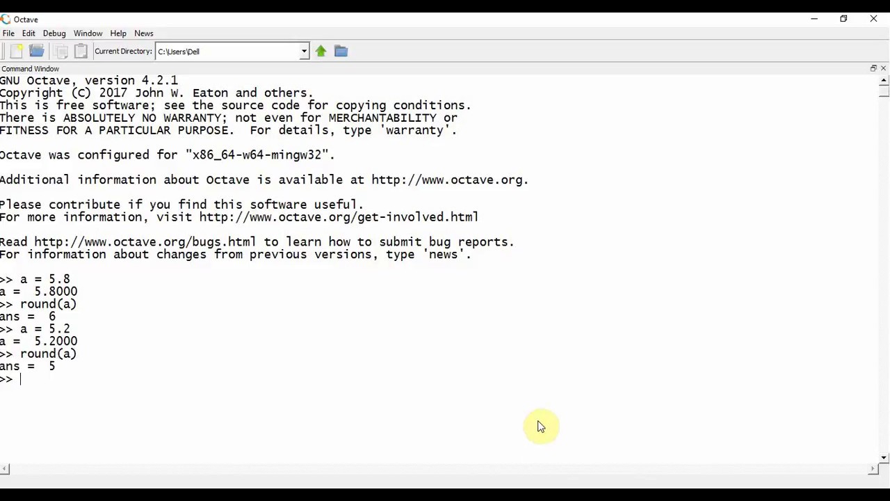 GNU Octave Tutorial 3: Rounding operations - YouTube
