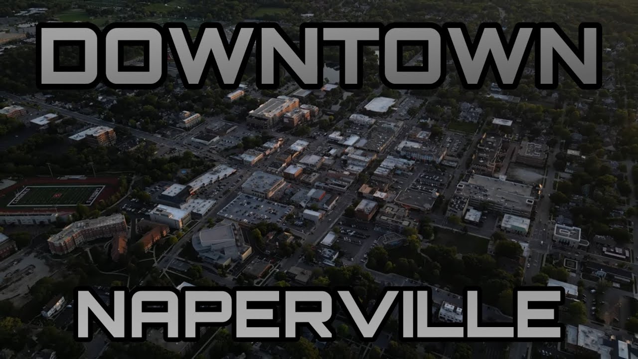 4K Drone Evening Downtown Naperville, Illinois - YouTube