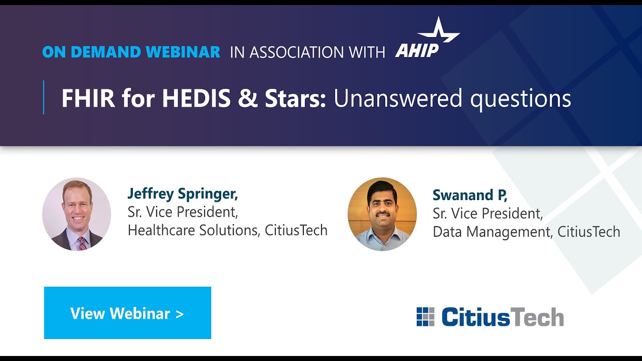 AHIP Webinar | FHIR for HEDIS and Stars - YouTube