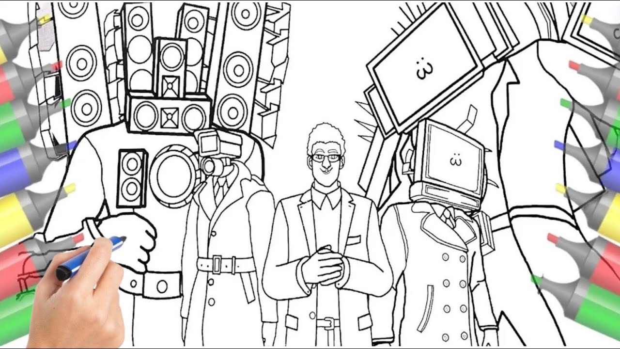 Skibidi Toilet New Coloring Pages / How to color TITANs save Cameraman ...