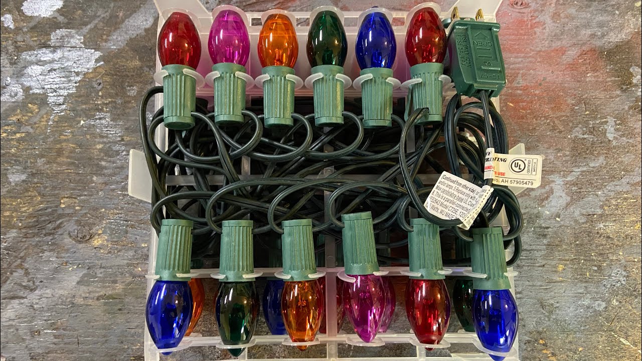 Three pack of 25 foot of C7 light sets - YouTube