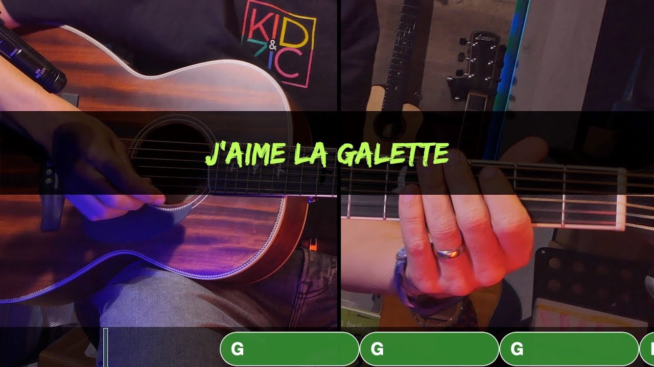 Apprendre j'aime la galette à la guitare - Comptine Pour Enfants - YouTube