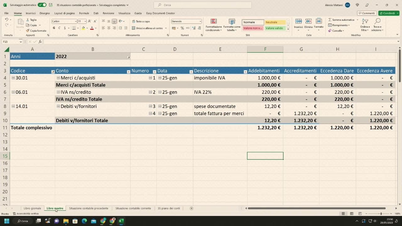 Video numero 9 - modifica del Libro mastro alla versione annuale - YouTube