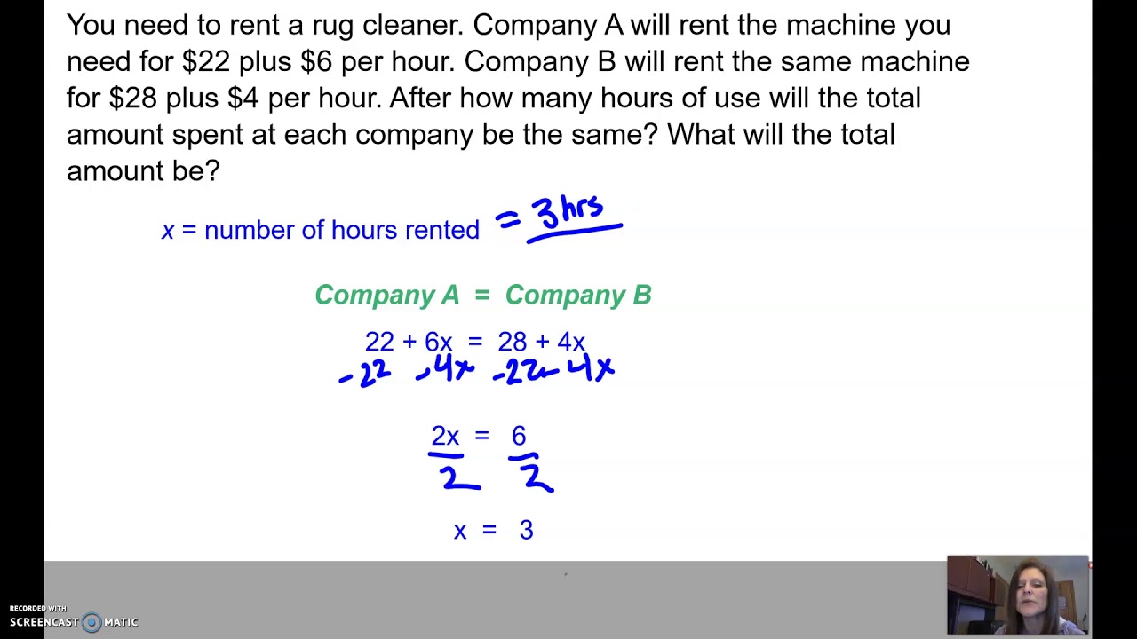 Applications Using 1-Variable Linear Equations - Comparison Problems - YouTube